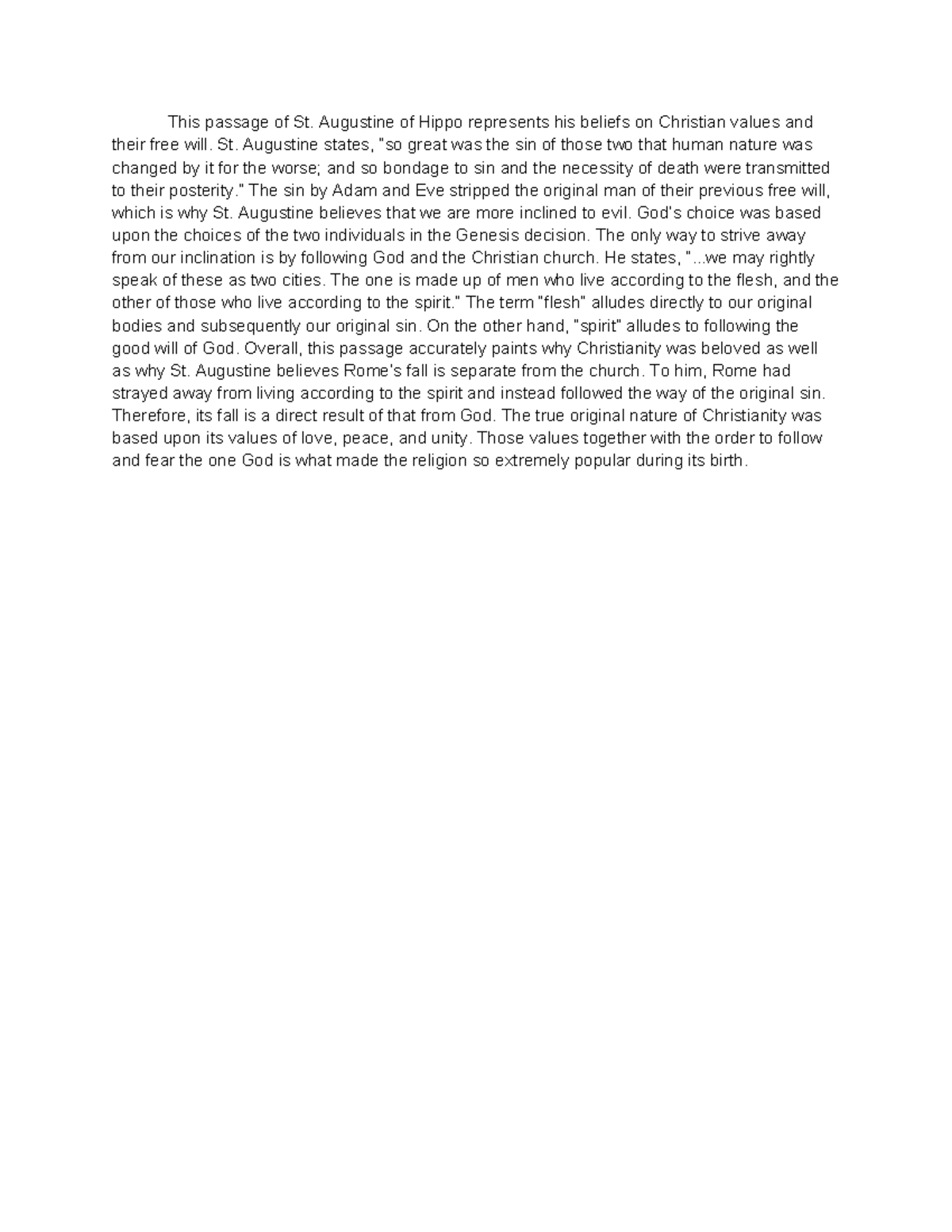 St. Augustine - st augistine worksheet - This passage of St. Augustine ...