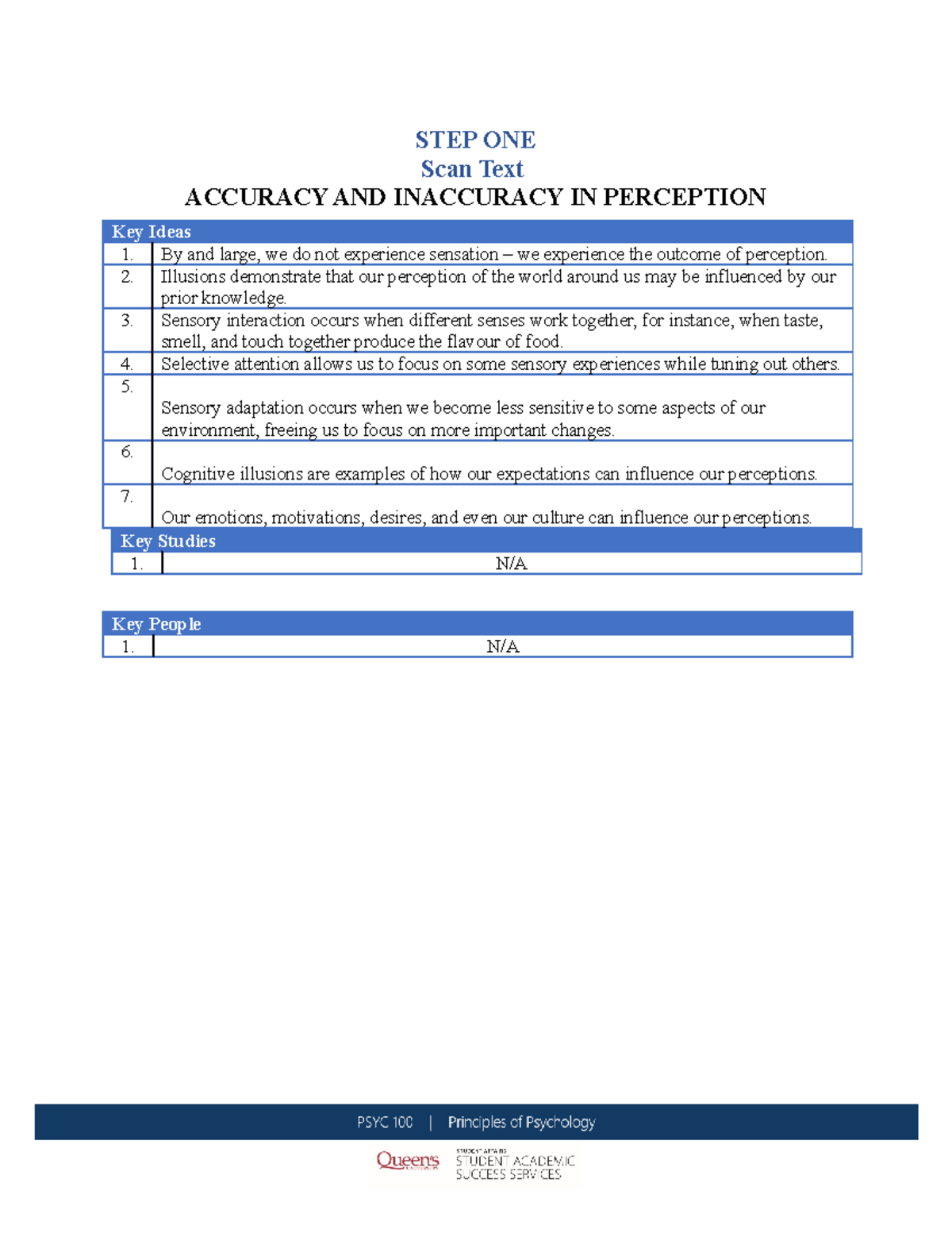 Psychology Week 10 Reading Notes - STEP ONE Scan Text ACCURACY AND ...