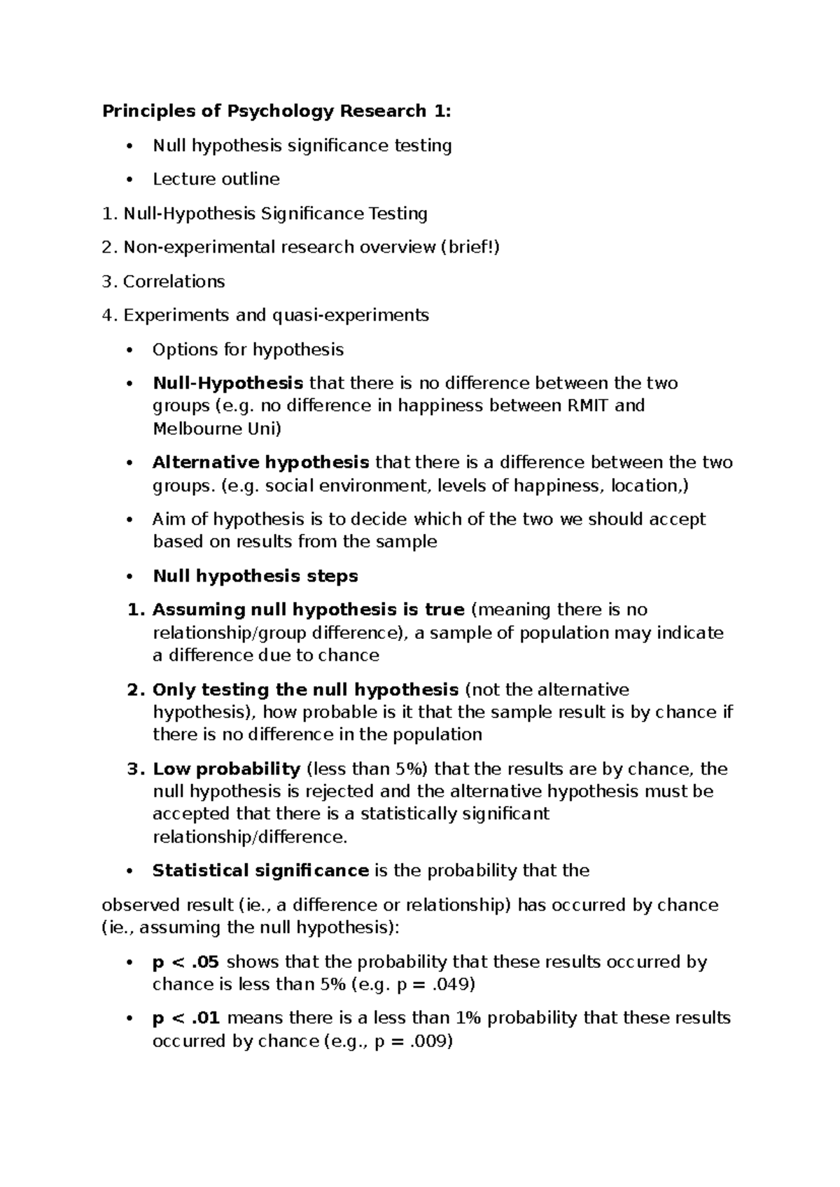 Principles of Psychology Research 1 - Null-Hypothesis Significance ...