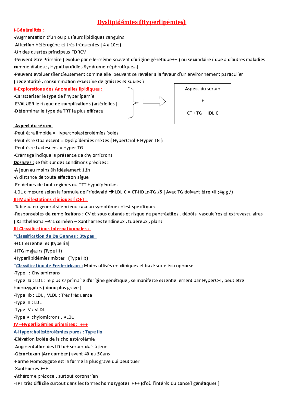 Dyslipidémies - Dyslipidémies (Hyperlipémies) I-Généralités ...