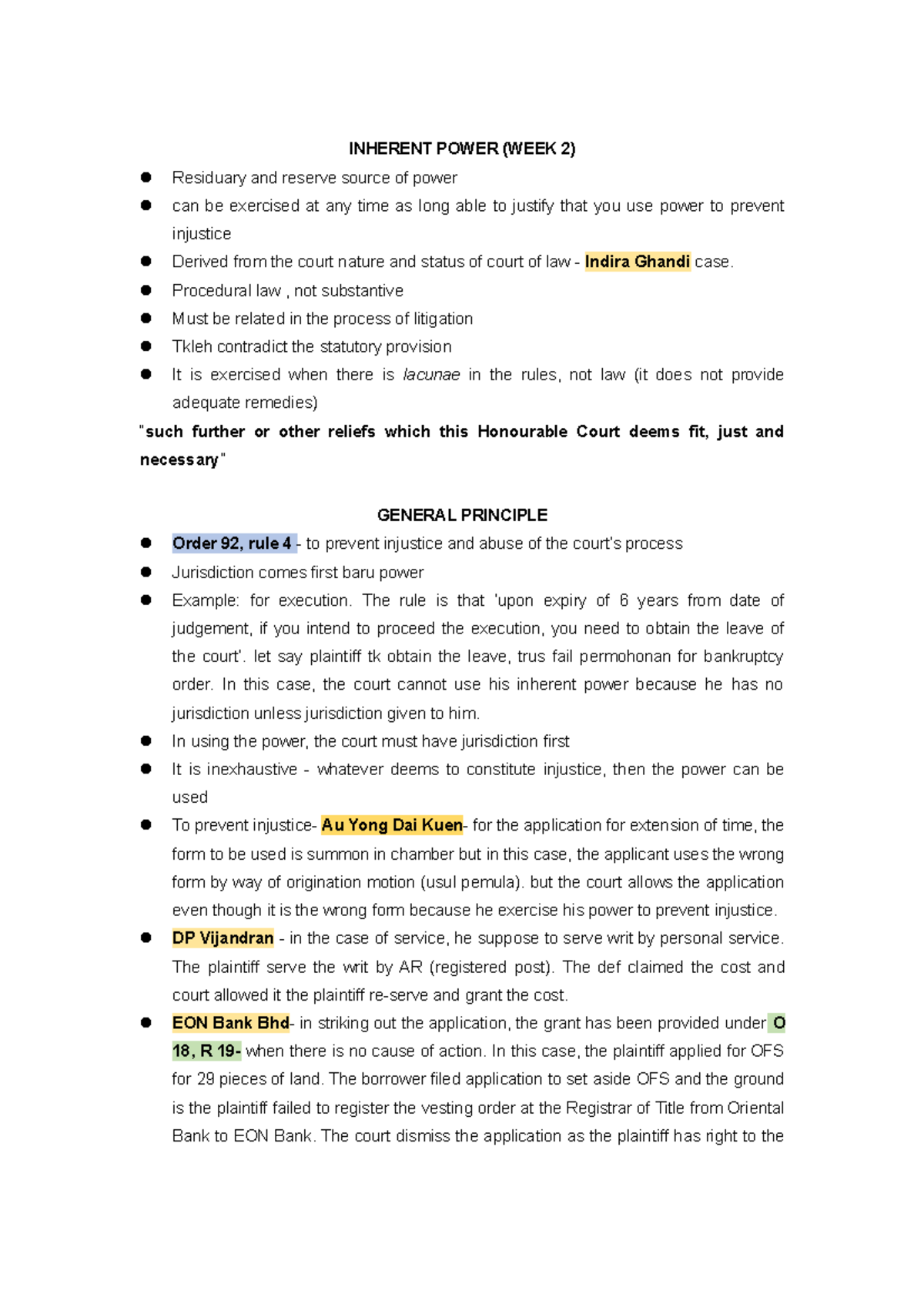 Inherent Power I - INHERENT POWER (WEEK 2) Residuary and reserve source ...