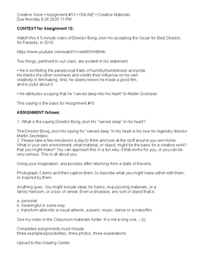 Creative Voice • Assignment #8 Paris Vines - Creative Voice ...