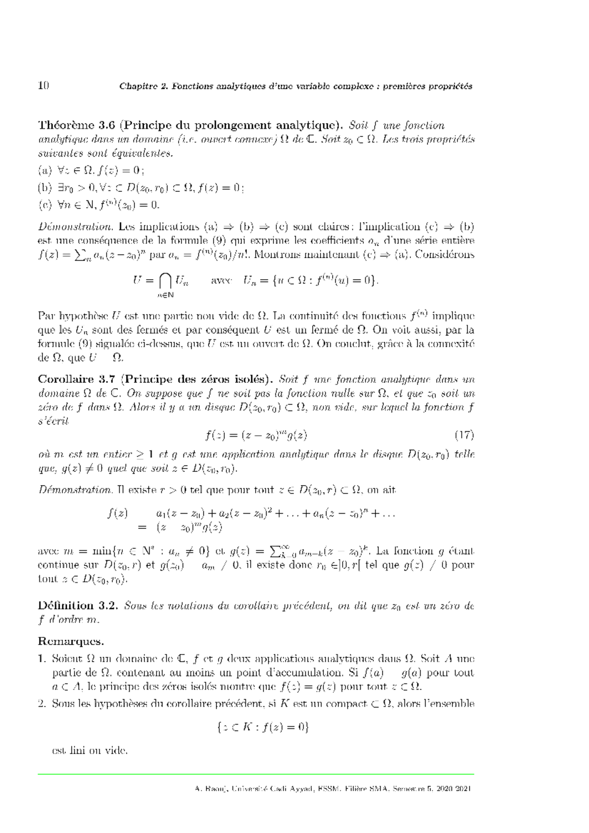 Cours ch2 26déc 2020 02 janvier 2021 - Variable Complexe - Studocu