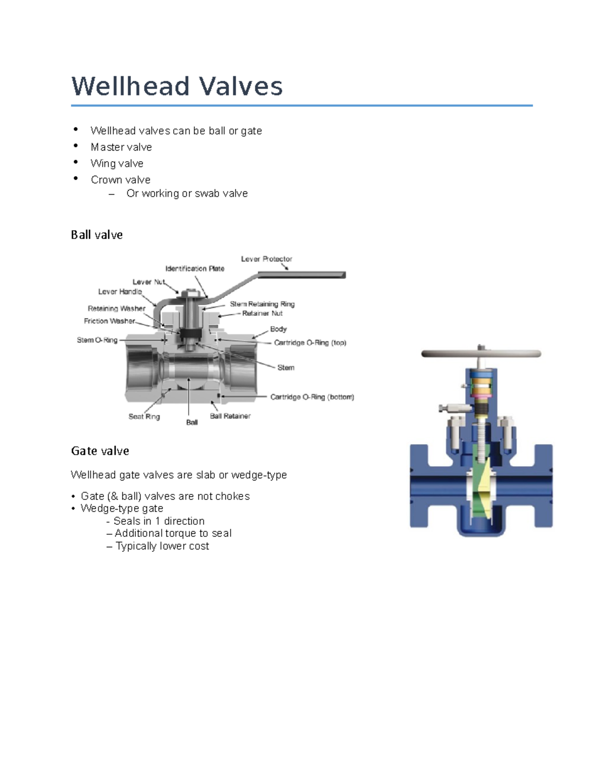 Ptpr Wellhead Valves - Wellhead Valves • Wellhead valves can be ball or ...