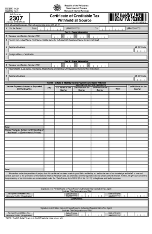 2307 Jan 2018 ENCS v3 - BIR FORM 2307 TEMPLATE BIR FORM 2307 TEMPLATE ...