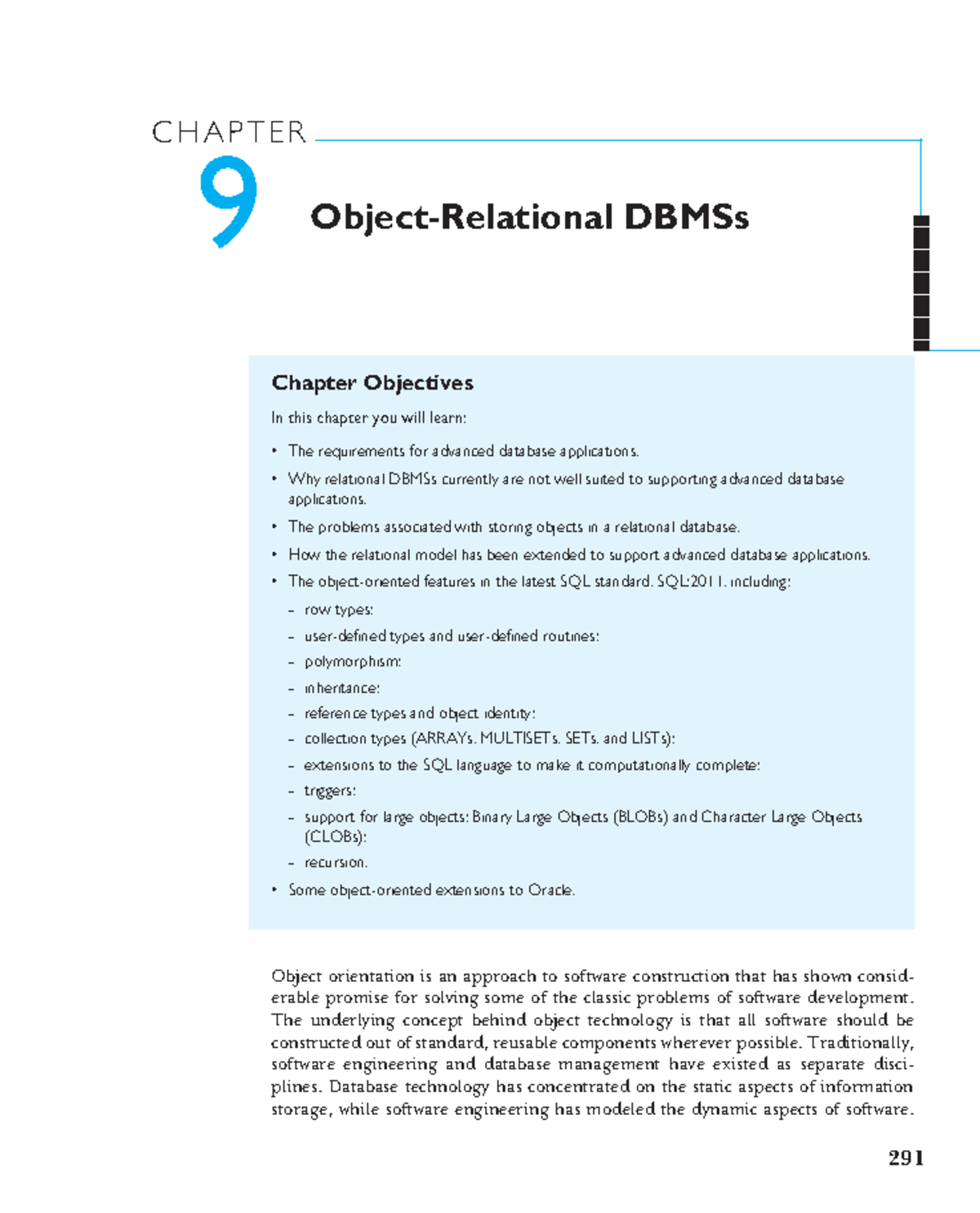 Chapter 09 Object Relational Dbmss Chapter 9 Object Relational Dbmss