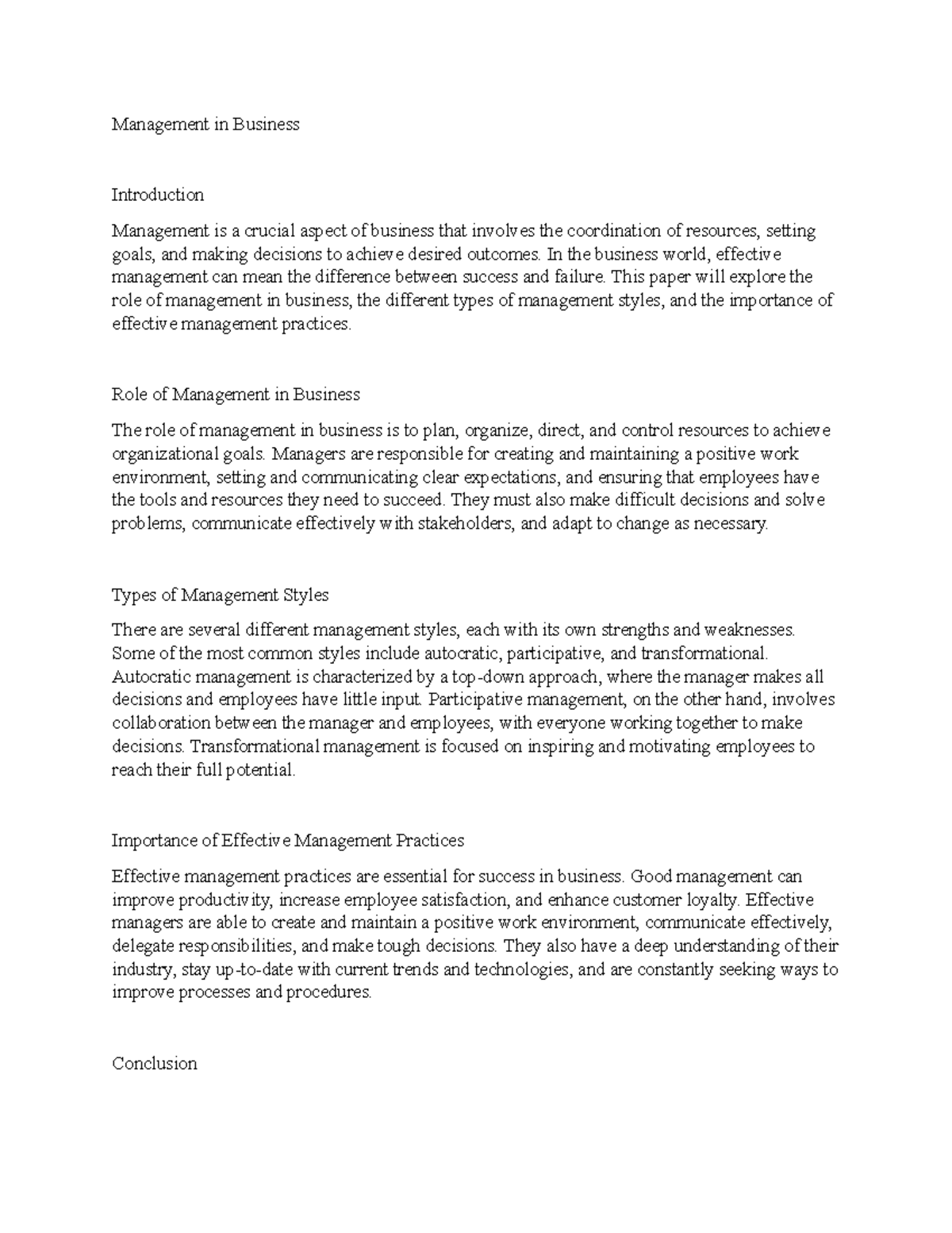 MAN1 - Overview of management in business - Management in Business ...