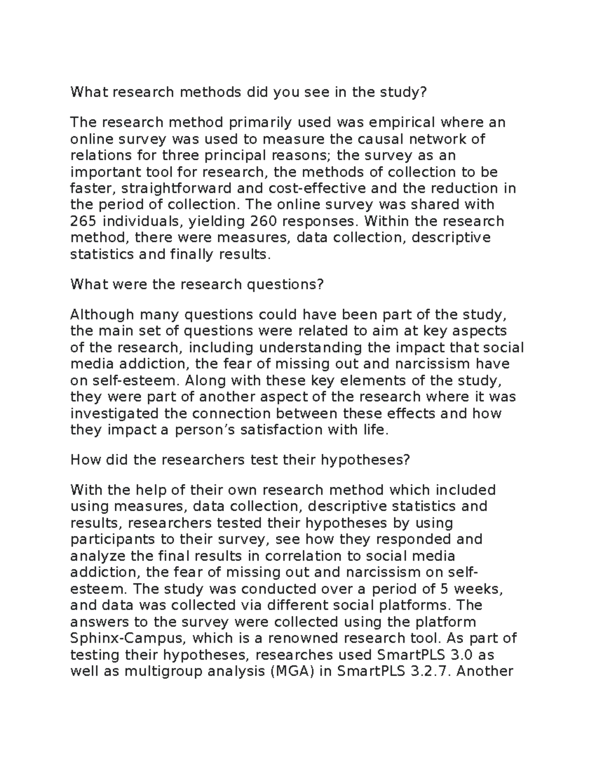 4-2 Discussion Milestone Two Idea Sharing - What research methods did ...