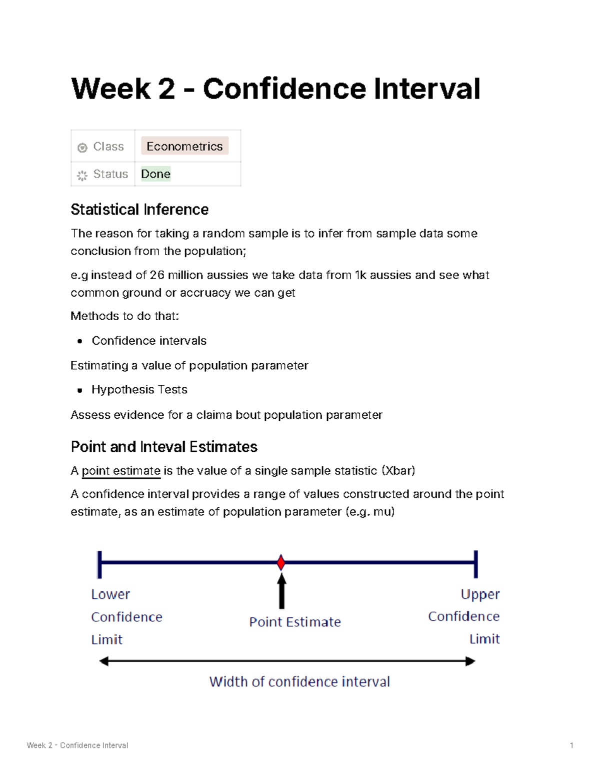 Week 2 - Confidence Interval - Week 2 - Confidence Interval Class ...