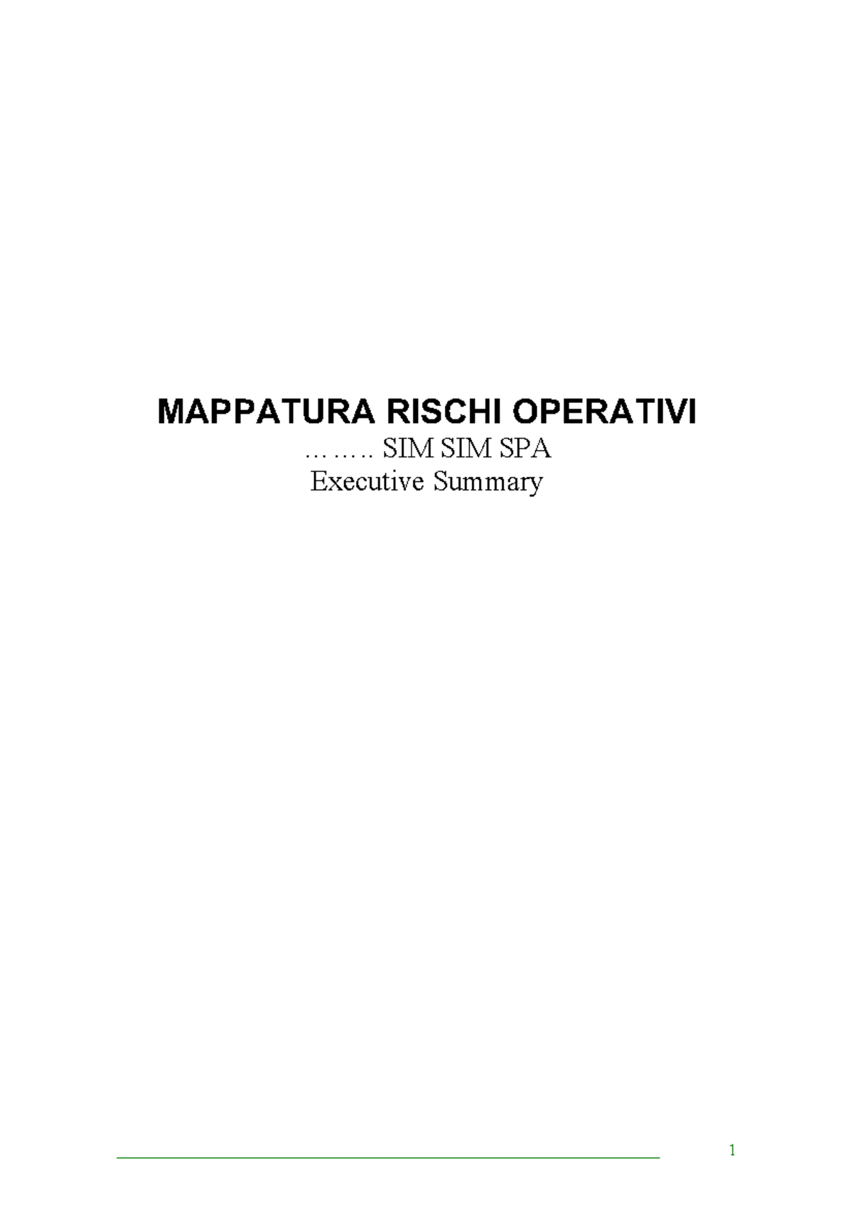 Materiali 1- Esempio Mappatura RO def (1) - MAPPATURA RISCHI OPERATIVI ...