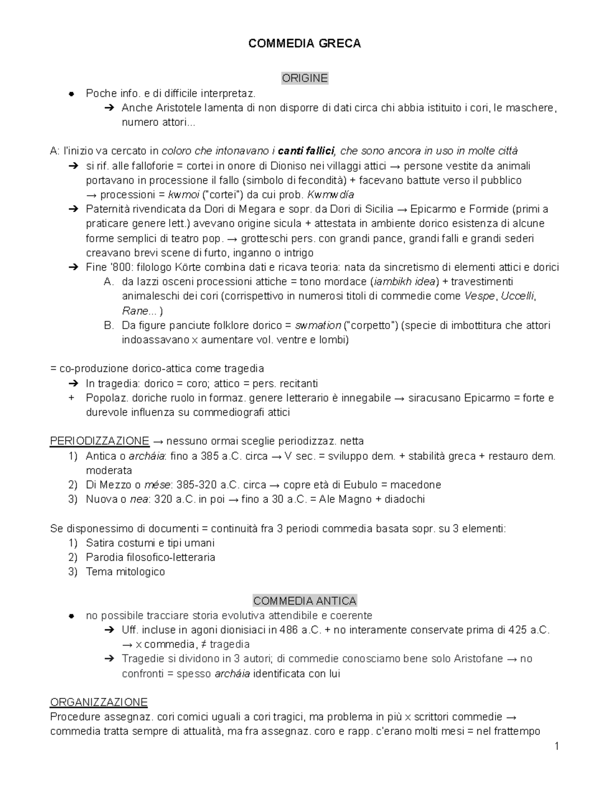 Appunti sulla commedia greca: origine e caratteristiche - COMMEDIA ...