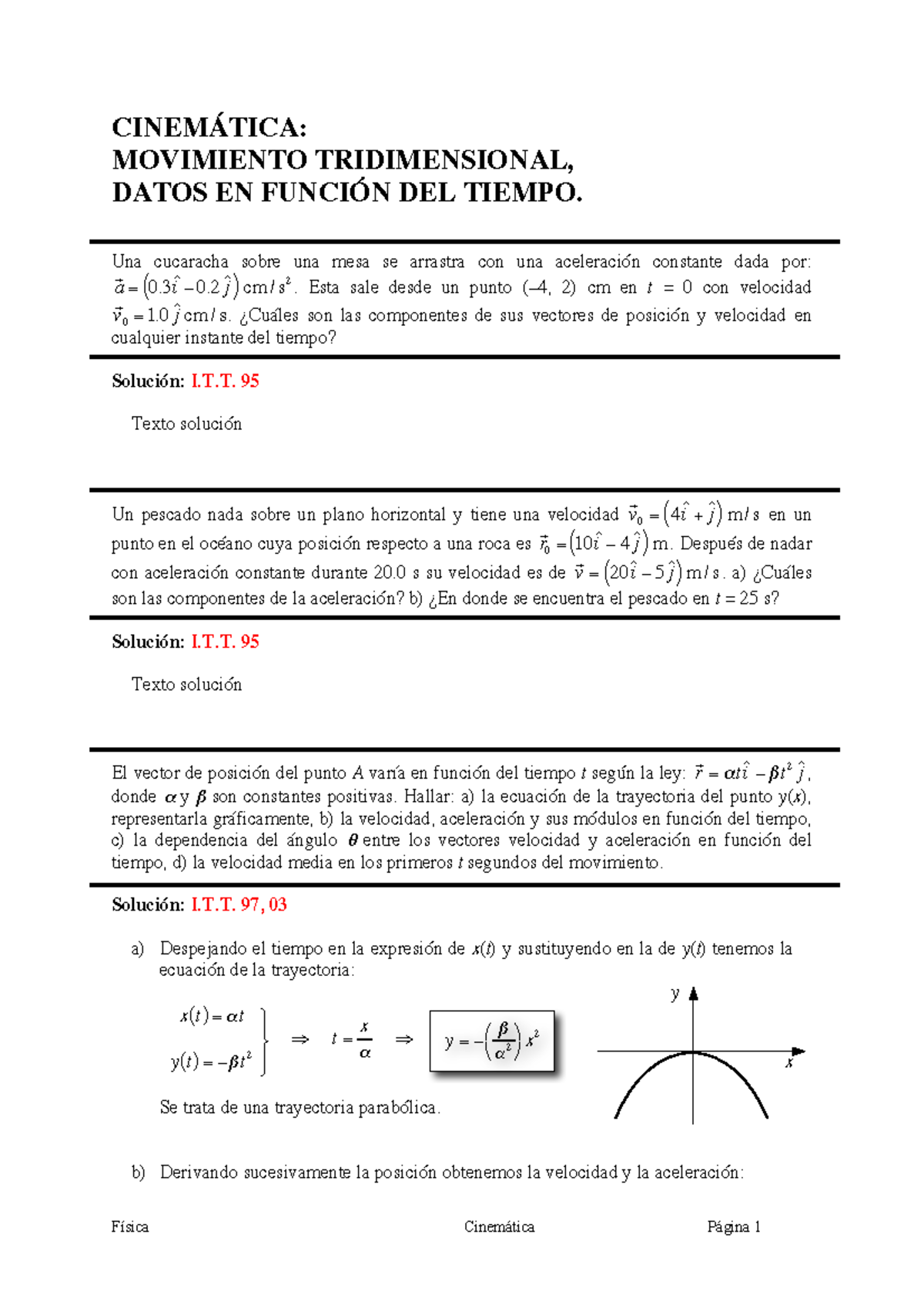 3d tiempo - ESSSA - CINEMÁTICA: MOVIMIENTO TRIDIMENSIONAL, DATOS EN ...