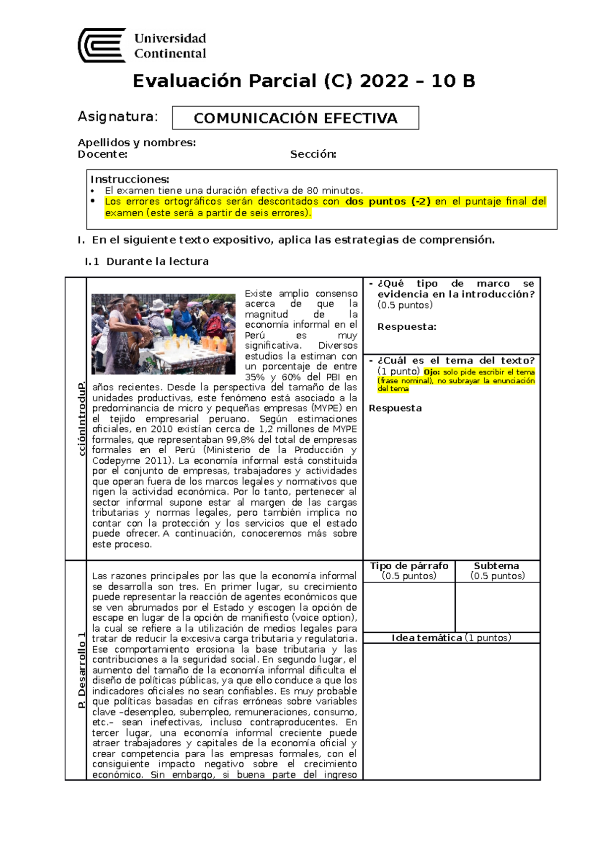 Evaluación Parcial (equipo 3) 2022B - Evaluación Parcial (C) 2022 – 10 B Asignatura: Apellidos y ...