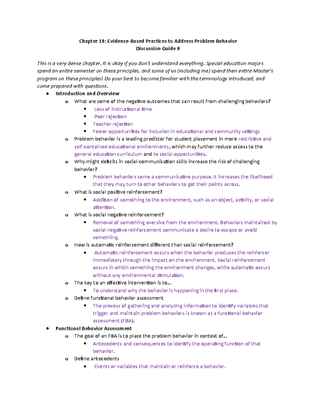 Discussion Guide 9 - Chapter 10: Evidence-Based Practices to Address ...