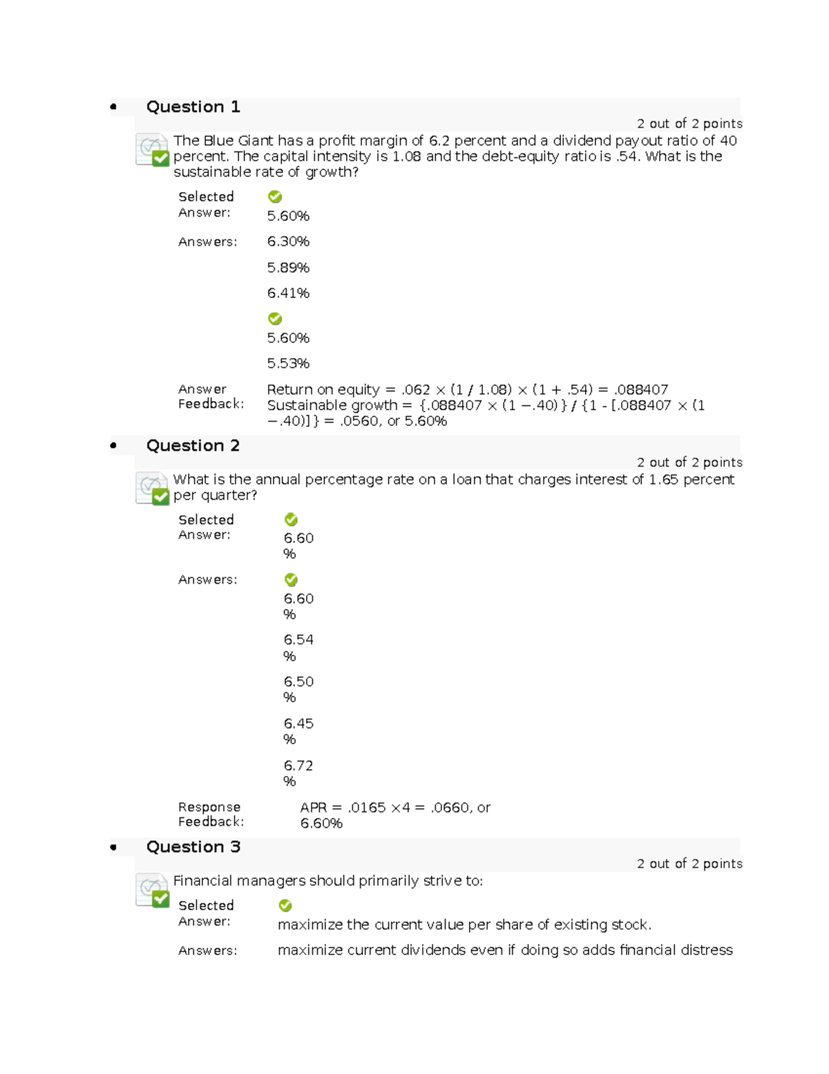 Exam Chapt 1 4 Course Assignment Question 1 2 Out Of 2 Points The Blue Giant Has A Profit 