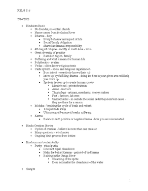 0307 RELG 116 - Class notes - RELG 116 1 3/7/ • Timeline o Christianity ...