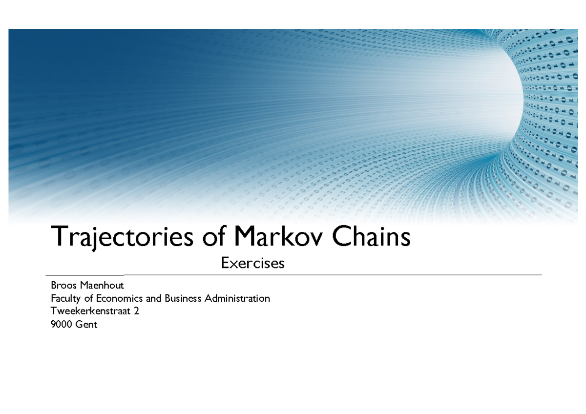 5b 03-15 Trajectories of Markov Chains - Exercises - Trajectories of Markov Chains Exercises ...