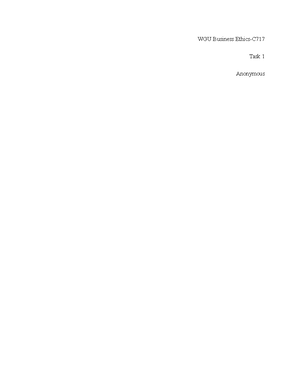 C717 Task 1 - task 1 - passed first attempt - Business Ethics Task 1 ...