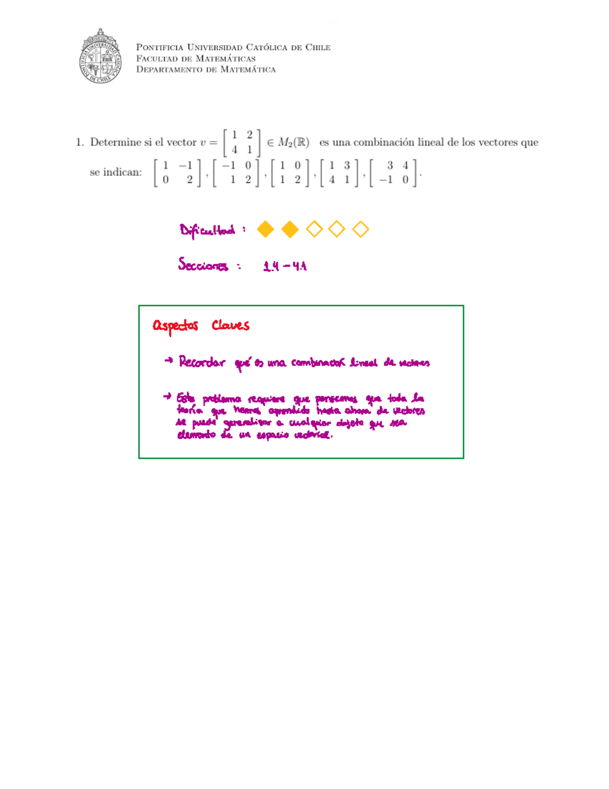 Solución Conjunto 11 - ayudantía - Álgebra Lineal - Studocu