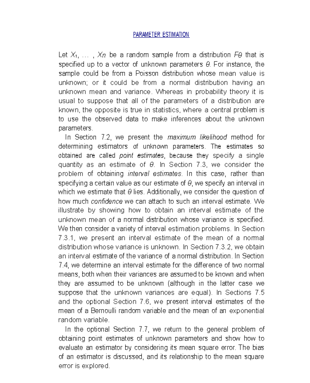 Parameter Estimation Be From A Poisson Distribution Whose Mean Value Is Unknown Or It Could