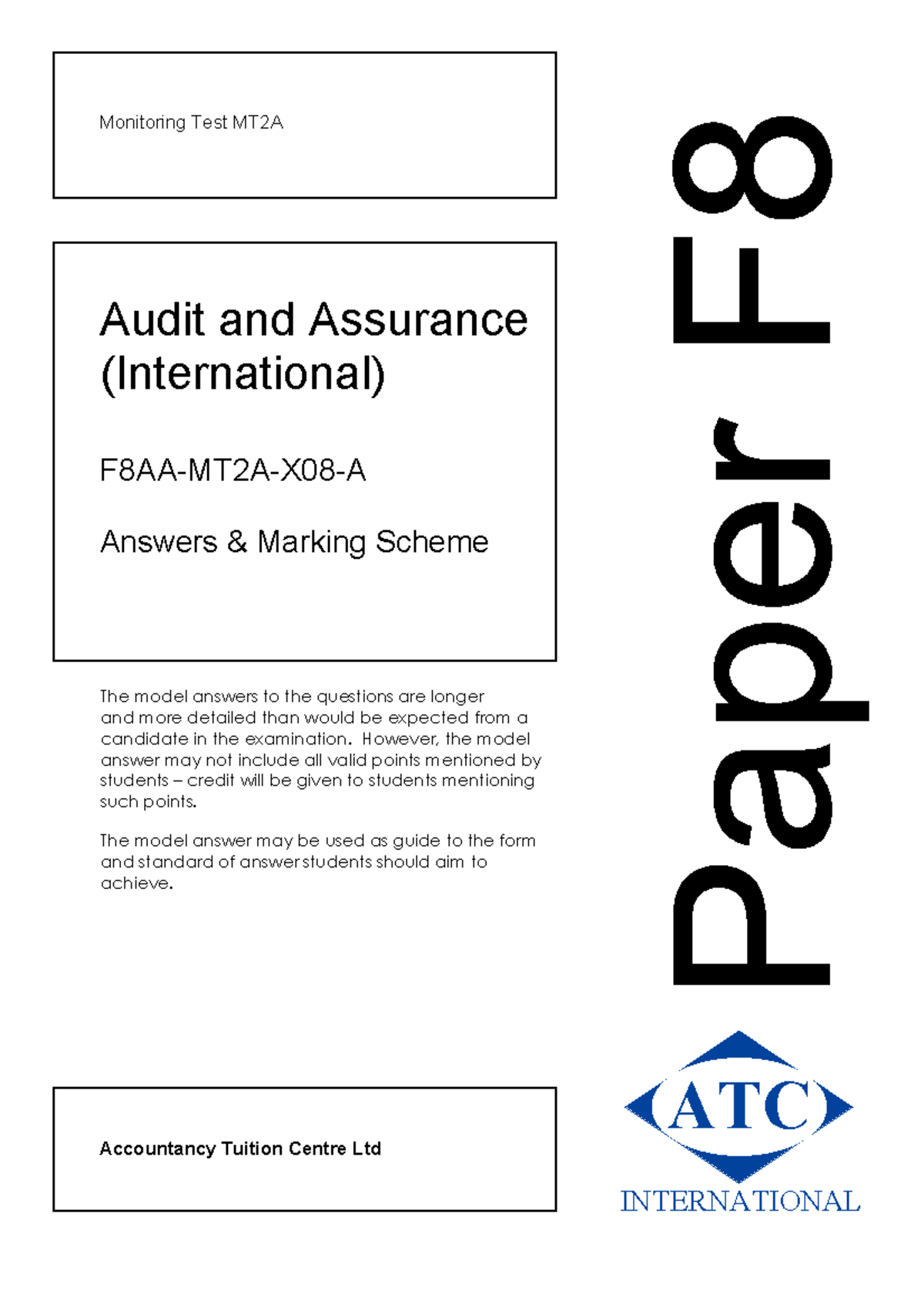 ACCA F8 materials for Jun08 session Study system F8AA(Int)MT2A-As j08 ...