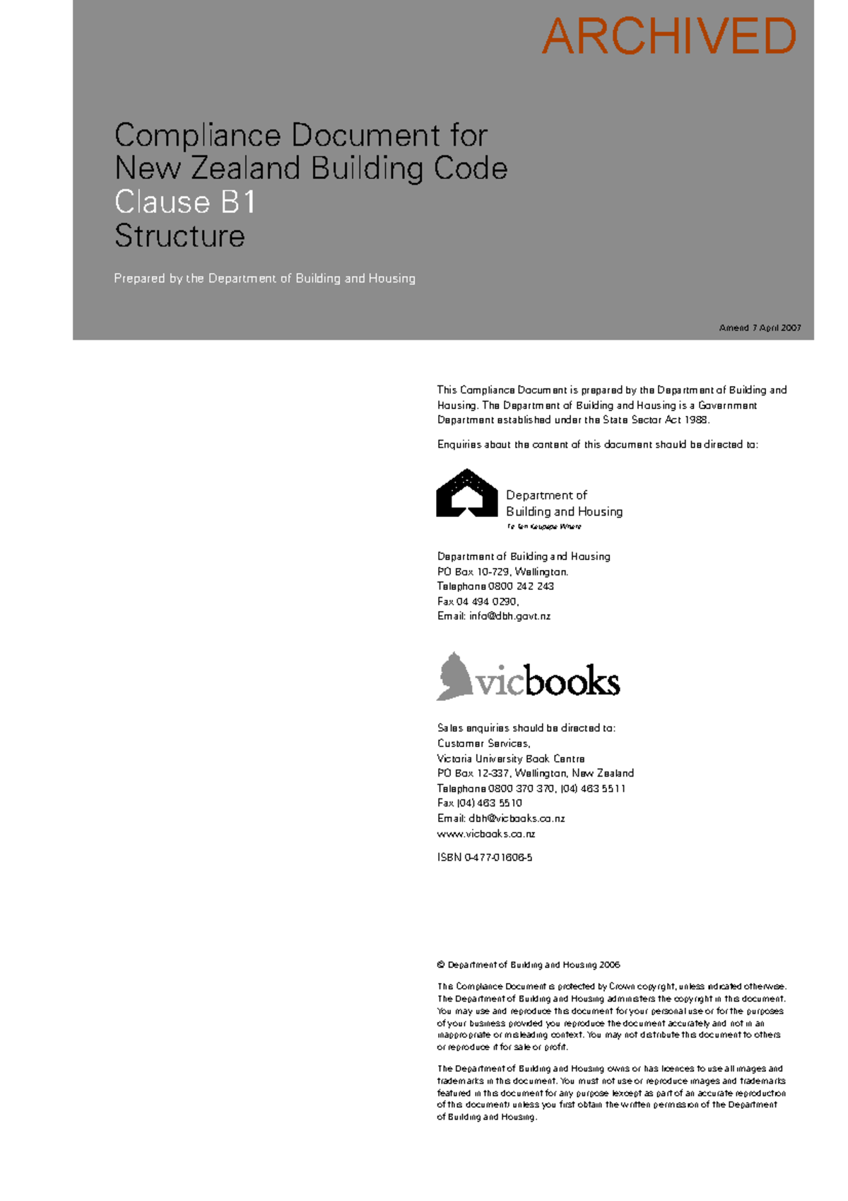 B1 structure amendment 7 - Compliance Document for New Zealand Building ...