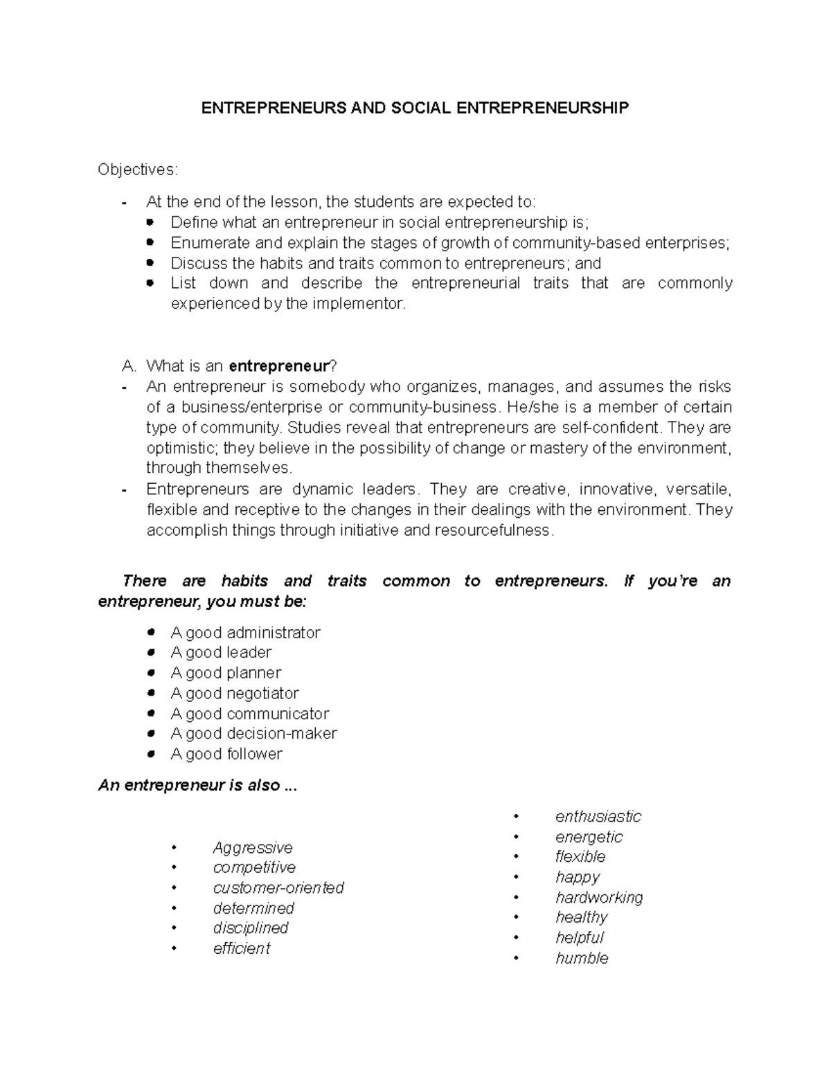 Entrepreneurs AND Social Entrepreneurship - ENTREPRENEURS AND SOCIAL ...