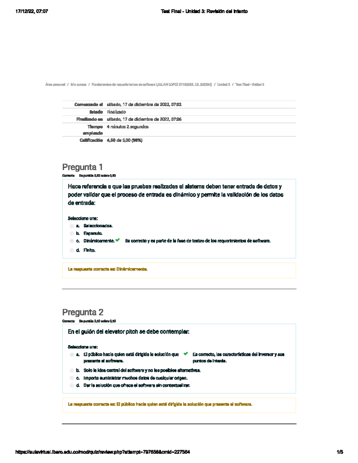 Test Final - Unidad 3 - test - fundamentos de programación - Studocu