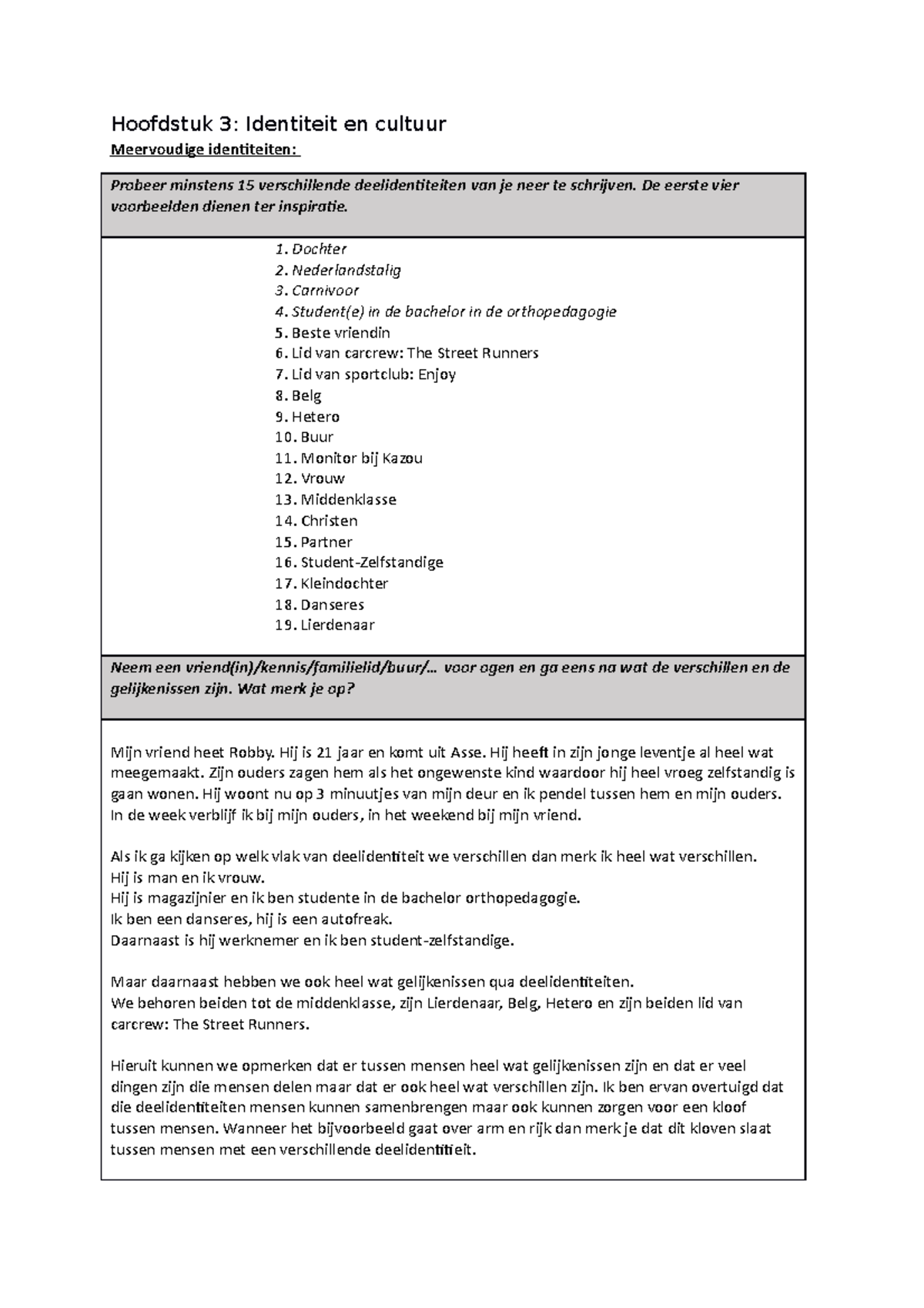 Sonck-Eline-Reading Response 3 - Hoofdstuk 3: Identiteit en cultuur ...