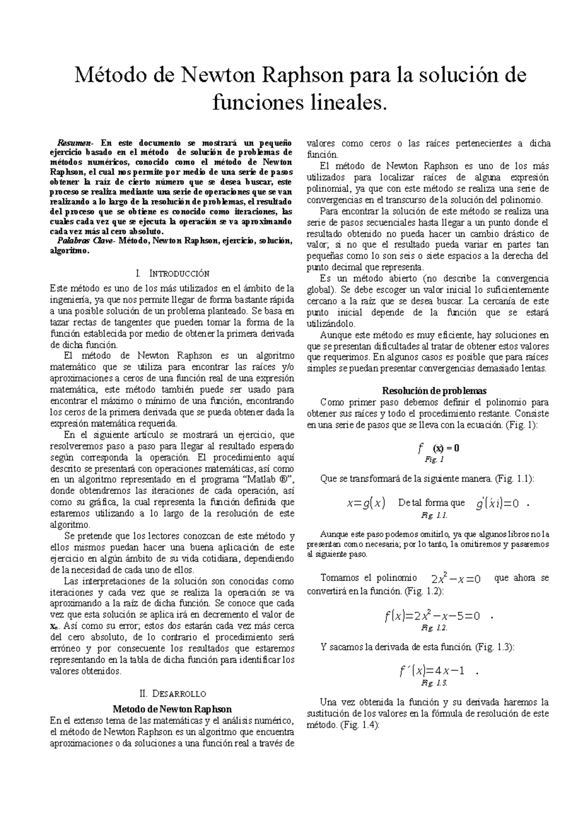 Metodo de Newton-Raphson - Método de Newton Raphson para la solución de funciones lineales ...