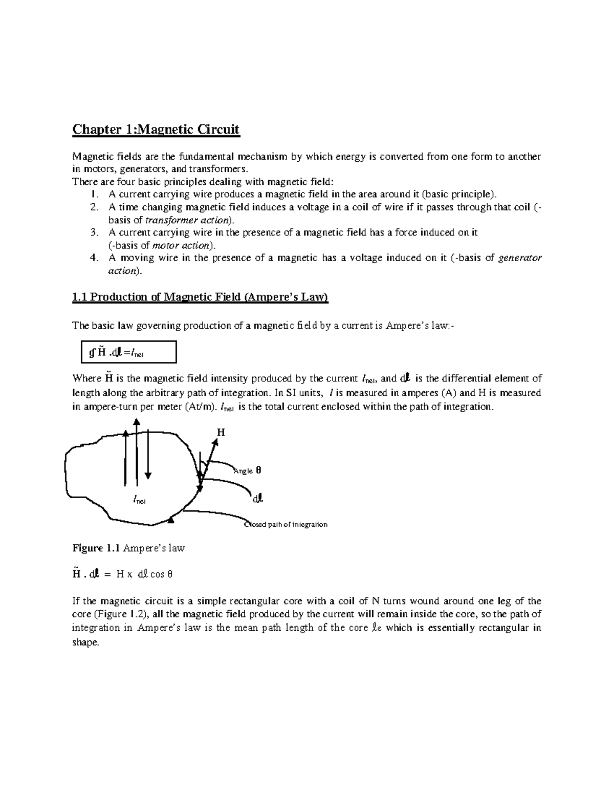 Chapter 1A -magnetic circuit - electric - UiTM Shah Alam - Studocu
