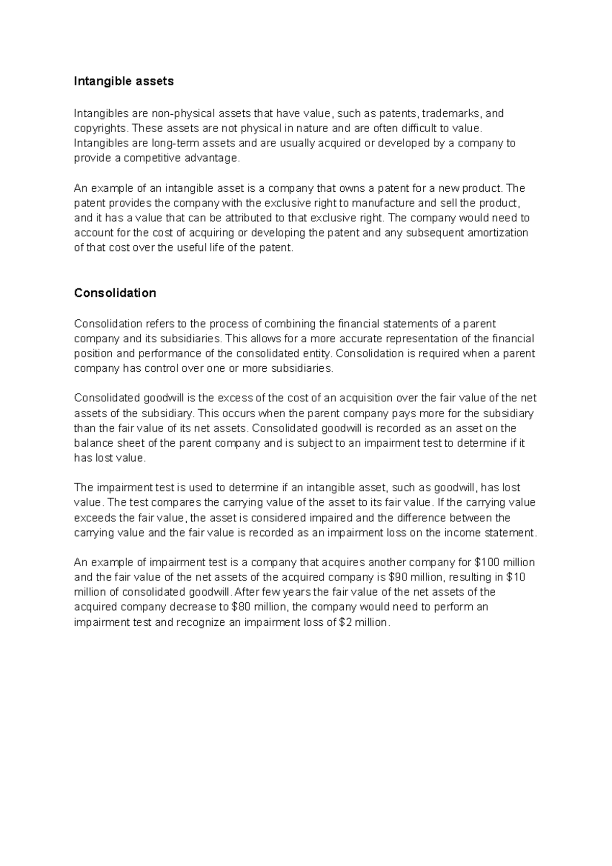 Namnlöst dokument - Notes - Intangible assets Intangibles are non ...