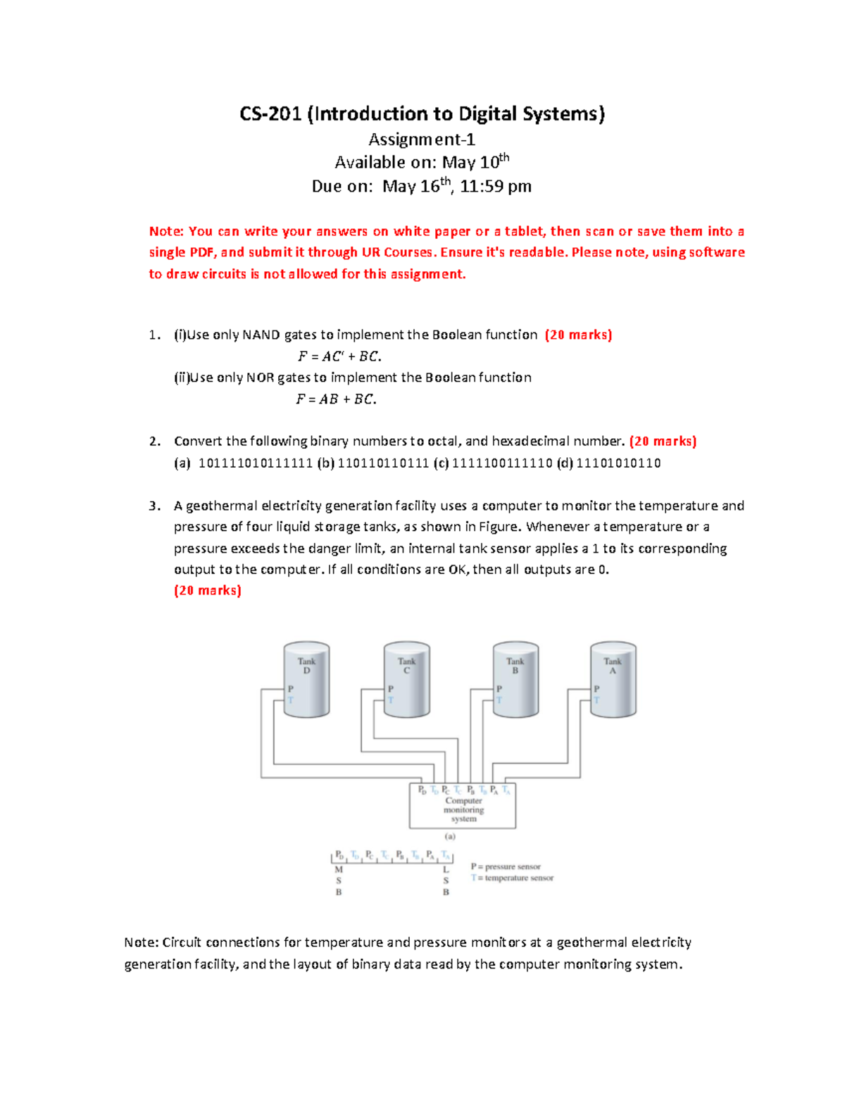 Assignment-1 - 1st assignment of the summer spring term - CS- 201 (Introduction to Digital ...