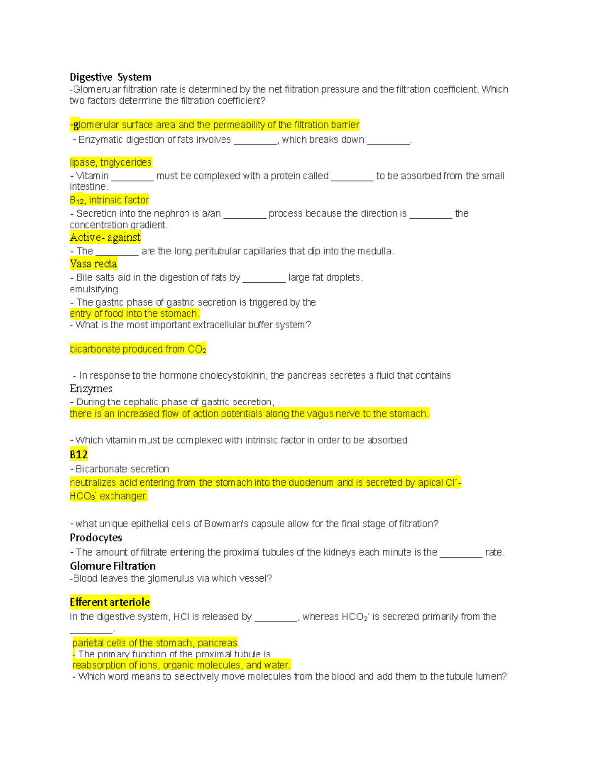 Digestive System - Masterirng A&P questions - Digestive System ...