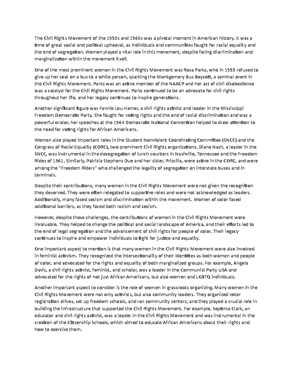 2. The Civil Rights Movement of the 1950s and 1960s was a pivotal ...