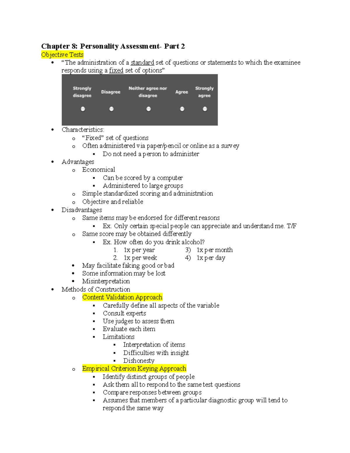 CLP3305- Personality Assessment- Part 2 - Chapter 8: Personality ...