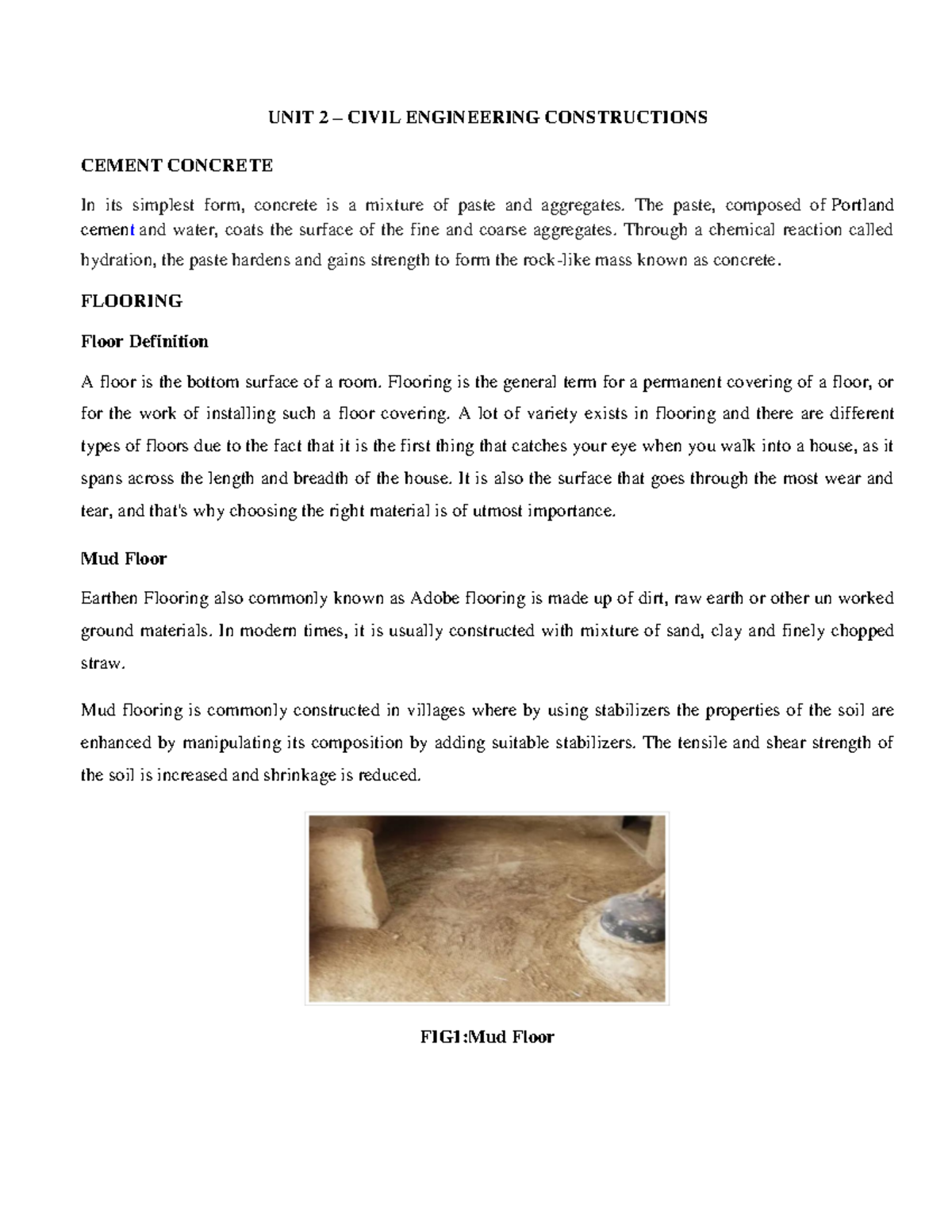 UNIT 2-BCME Notes - UNIT 2 – CIVIL ENGINEERING CONSTRUCTIONS CEMENT ...