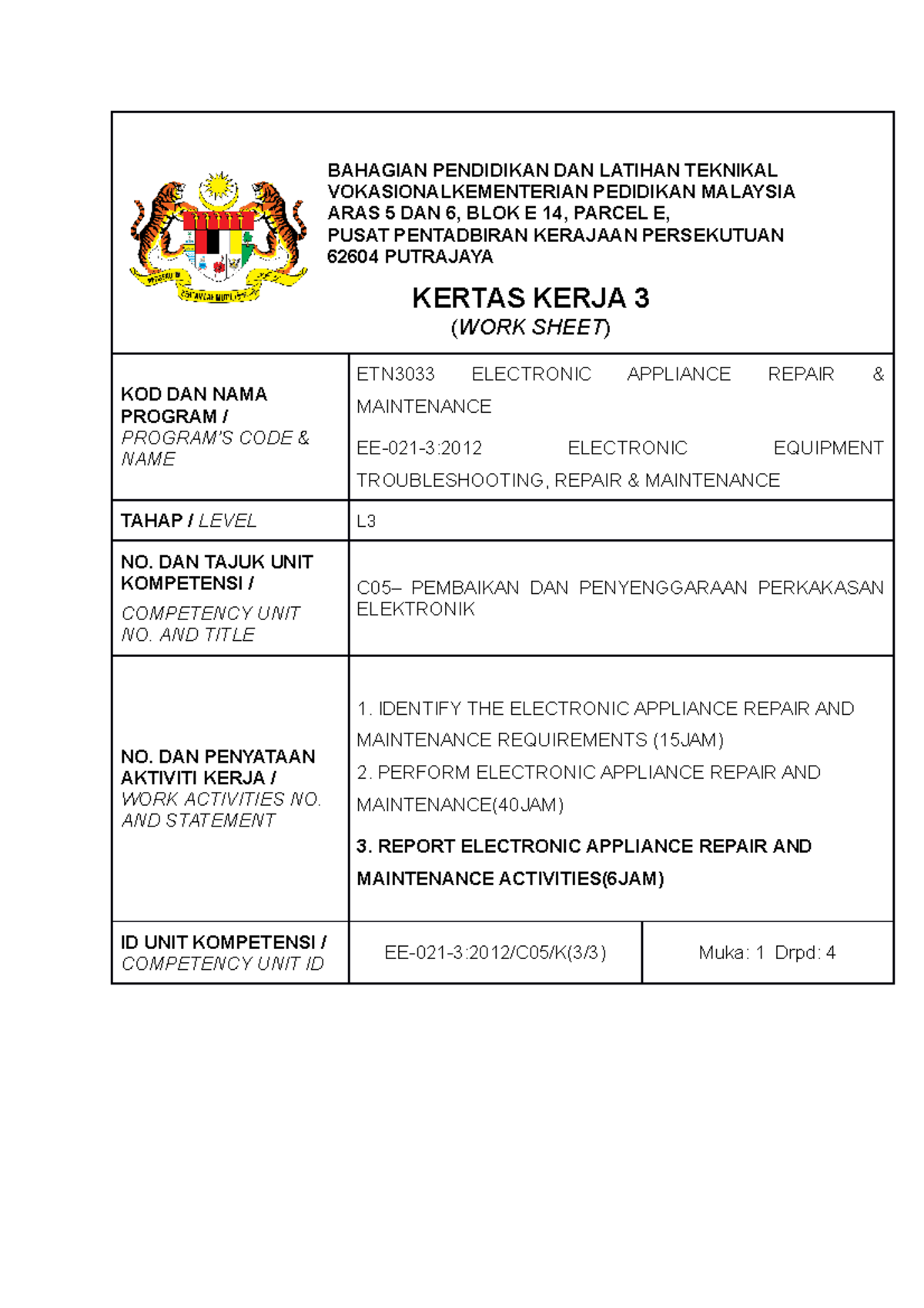 L3CU5 KK3 copy - entah - KOD DAN NAMA PROGRAM / PROGRAM’S CODE & NAME ...