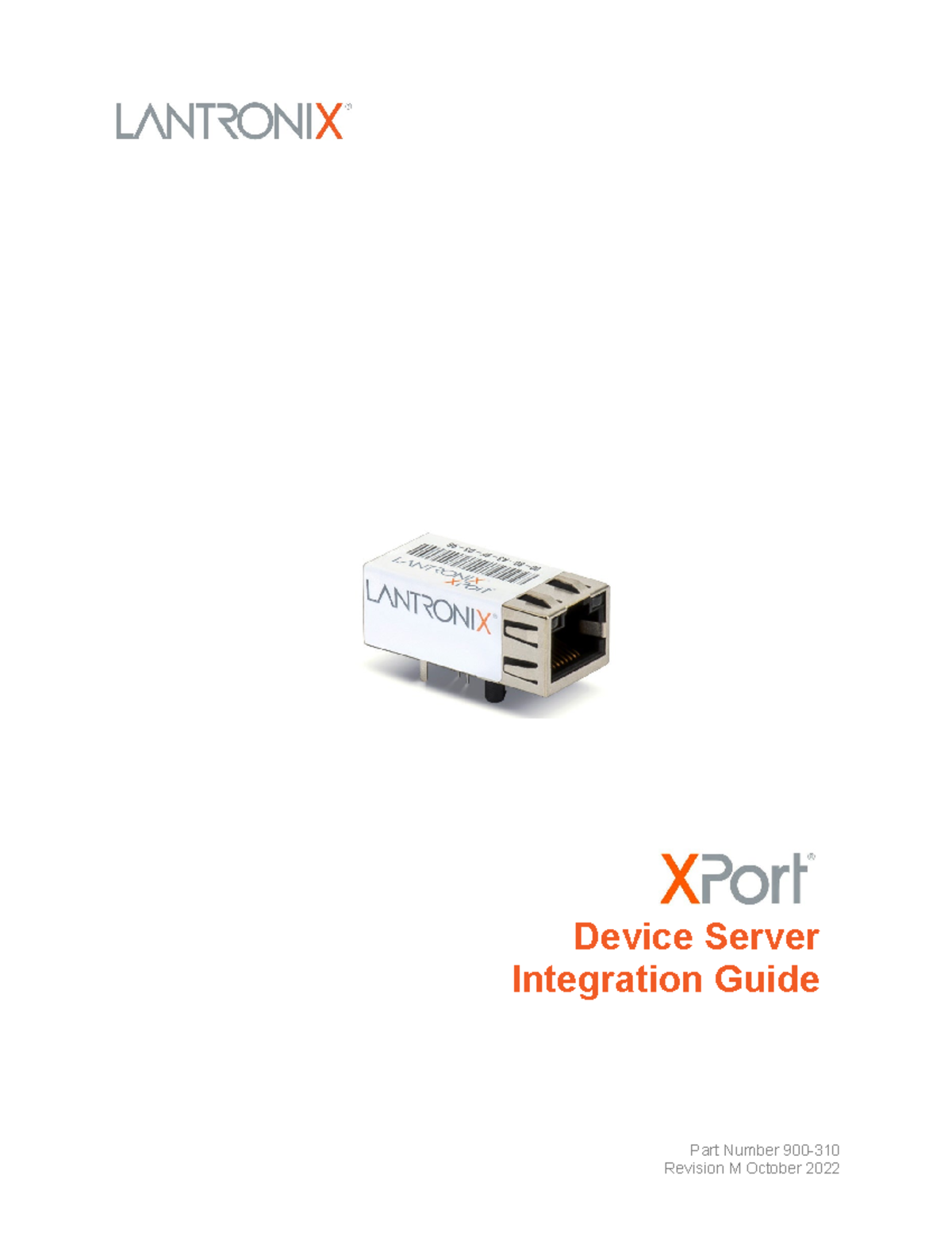 900-310M XPort IG 10042022 - Part Number 900- Revision M October 2022 ...
