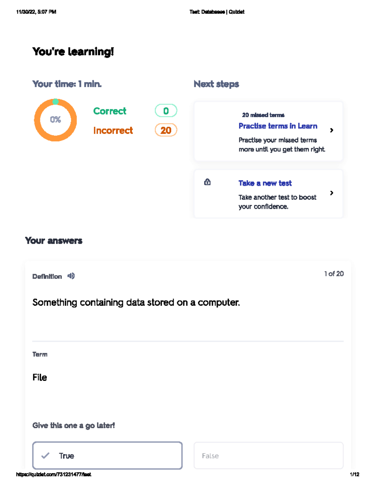 TEST Database - TEST 1 - Software Engineering - Studocu