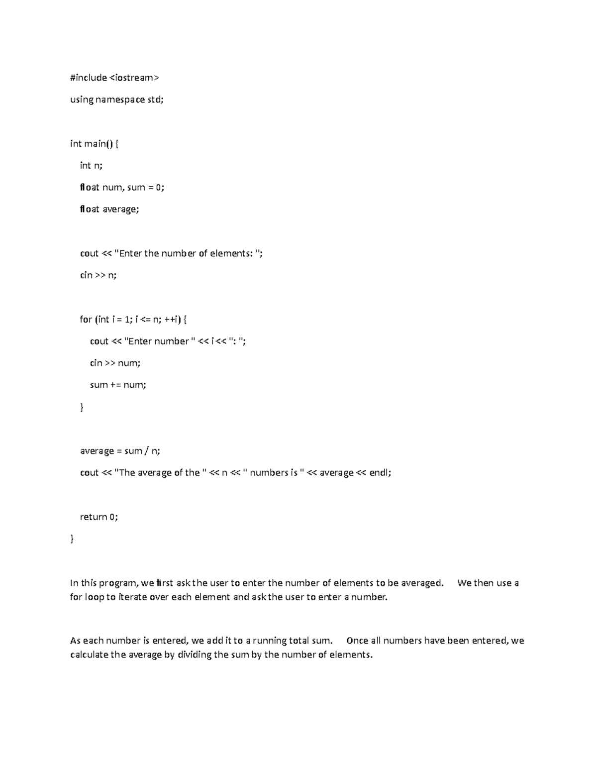 C++ Assigment 2 - Amy Byrnes, 21/22 - #include using namespace std; int main() { int n; float ...