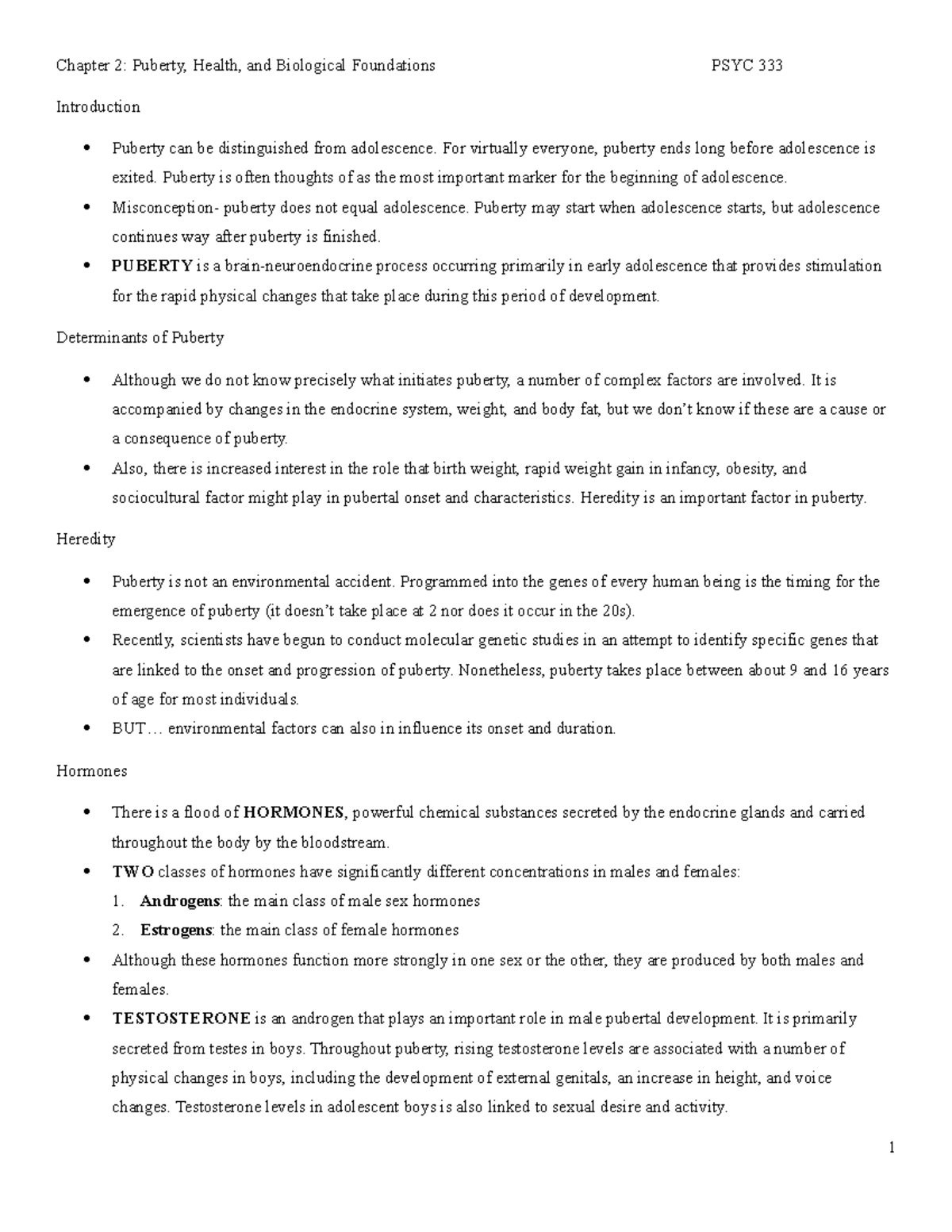Chapter 2 in adolescence - Chapter 2: Puberty, Health, and Biological ...
