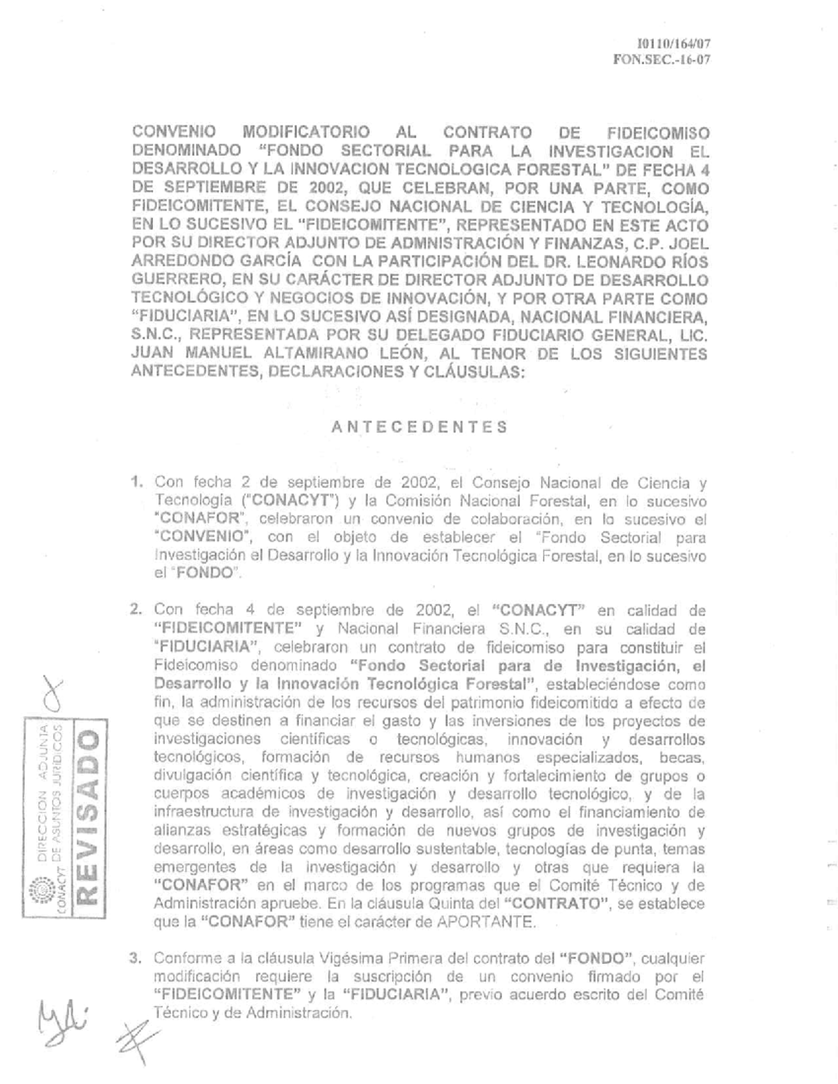 Contrato modificatorio - CONVENIO MODIFICATORIO AL CONTRATO DE ...