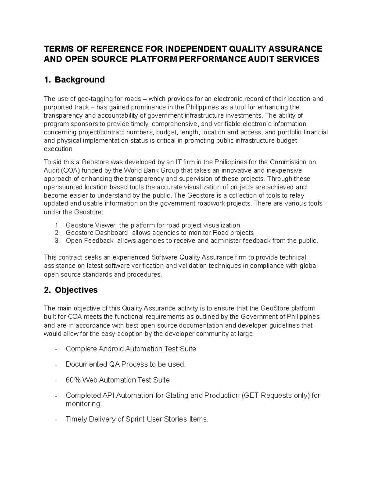 Optional TOR File - Terms of reference examples - TERMS OF REFERENCE ...