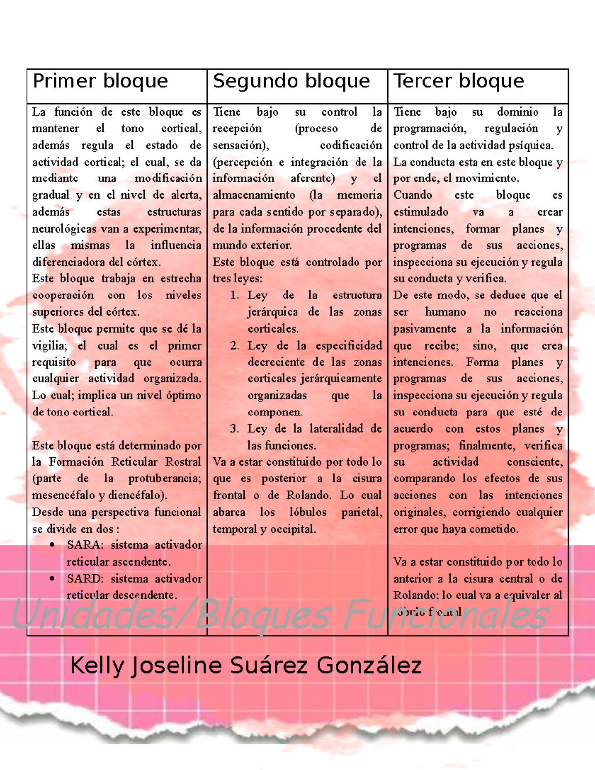 Bloques Funcionales - Primer bloque Segundo bloque Tercer bloque La ...