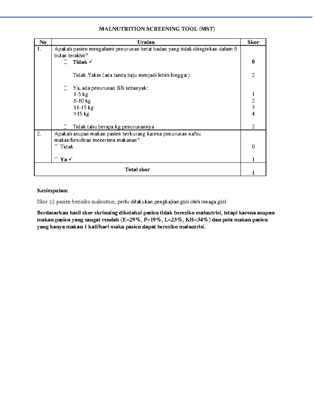Dietetik Penyakit Tidak Menular Komplikasi - MALNUTRITION SCREENING ...