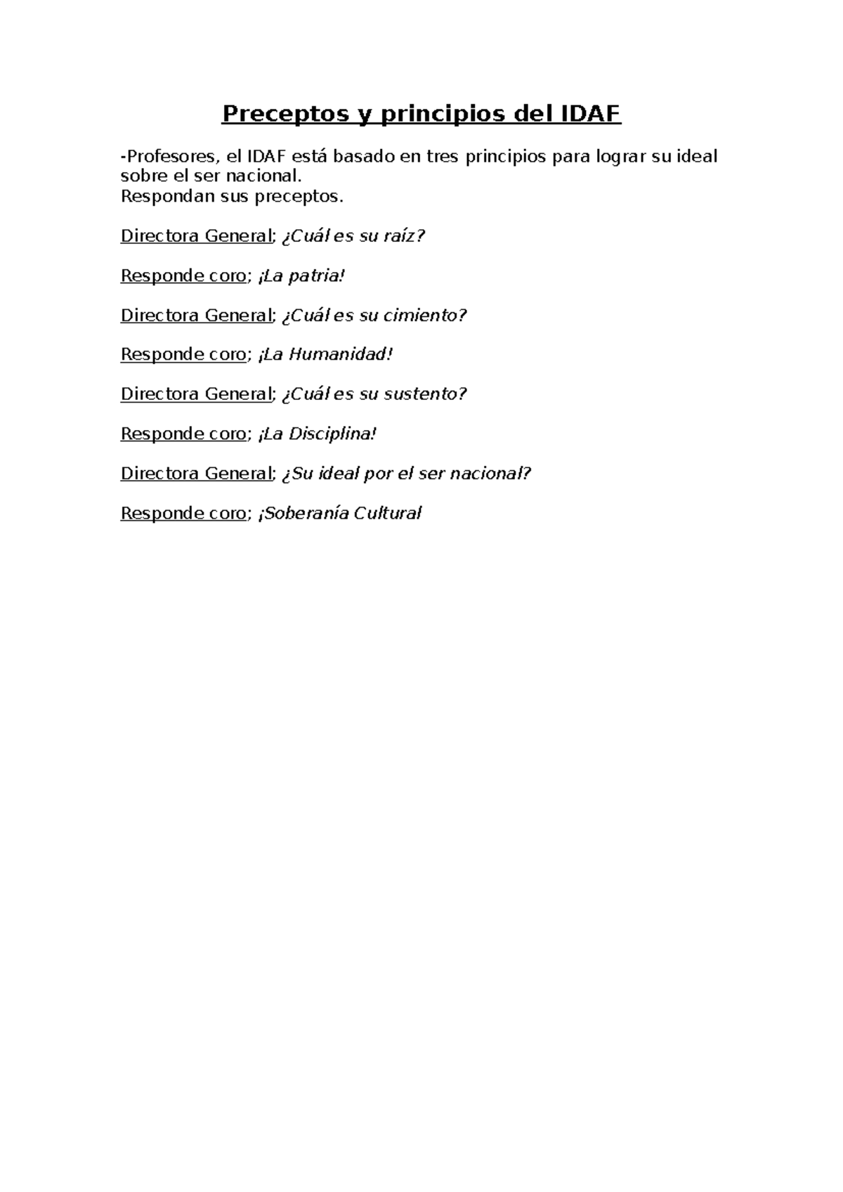 Preceptos y principios del IDAF - Derecho Penal 1 - Preceptos y ...