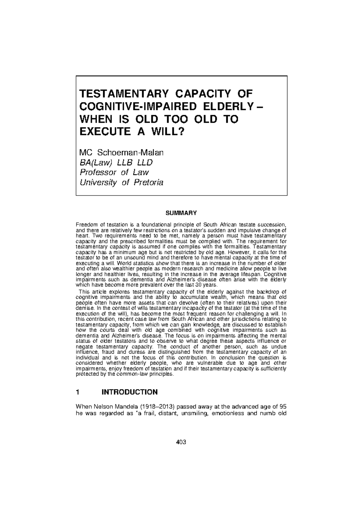 Schoeman-malan-2015-testamentary-capacity-of-cognitive-impaired-elderly ...