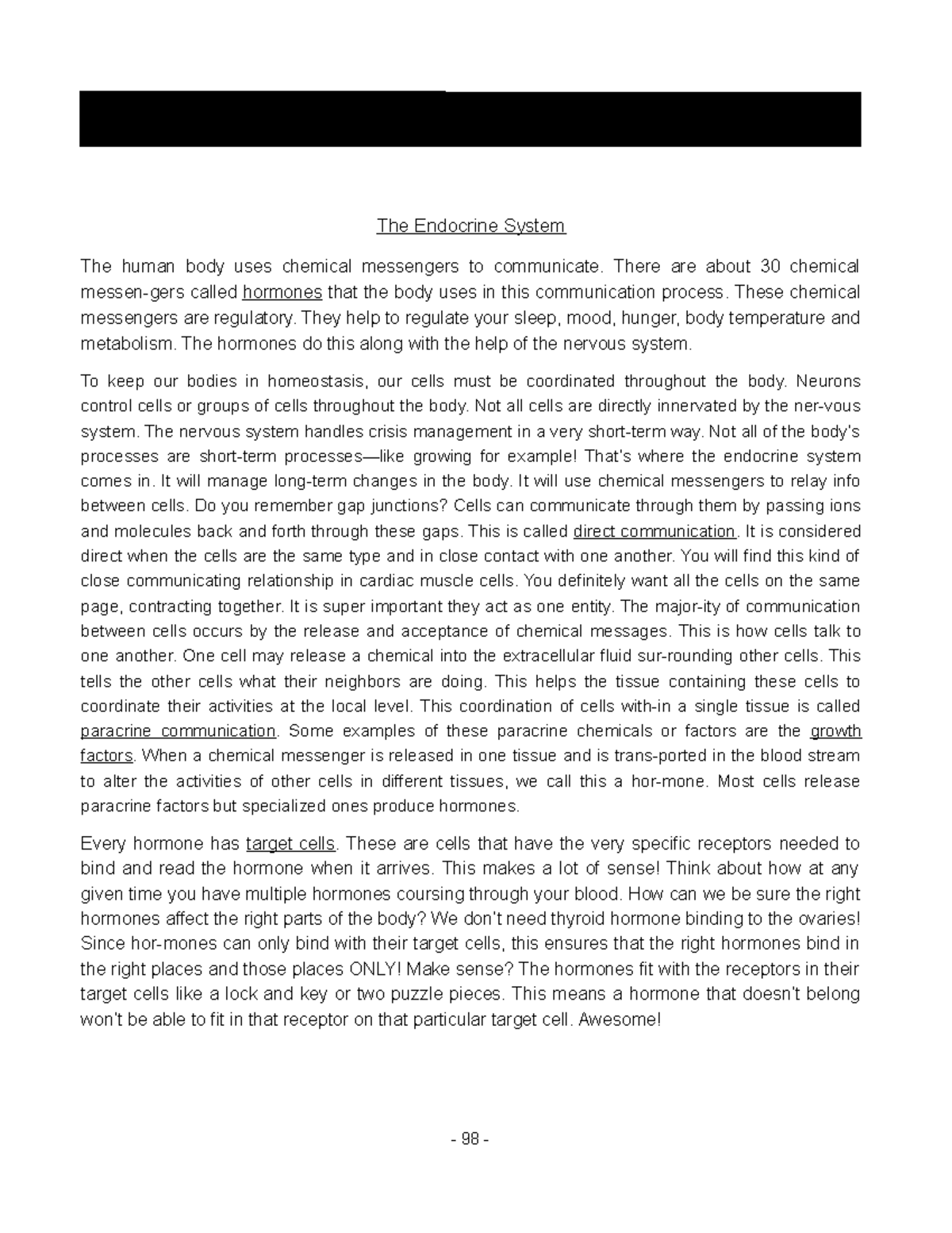 Endocrine Illustrated Study Packet - The Endocrine System The human ...