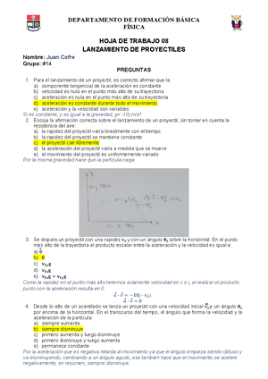 Hoja de trabajo 17 - DINÁMICA DEL SÓLIDO RÍGIDO PREGUNTAS Torque y ...